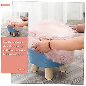 JEWEDECO Plush Footrest Stool Kitchen Step Stool Non-Slip Stool Floor Chair Stools Chairs for Dressers for Furry Floor Foot Rest Potty Training Stool Polyester