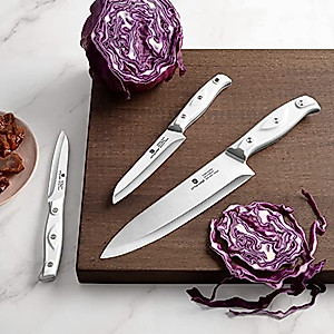 Chef Knife, Ultra Sharp Kitchen Knife, High Carbon Stainless Steel Chef knife set, 3-pc, 8 inch Chefs knife, 4.5 inch Utility Knife, 4 inch Paring Knife
