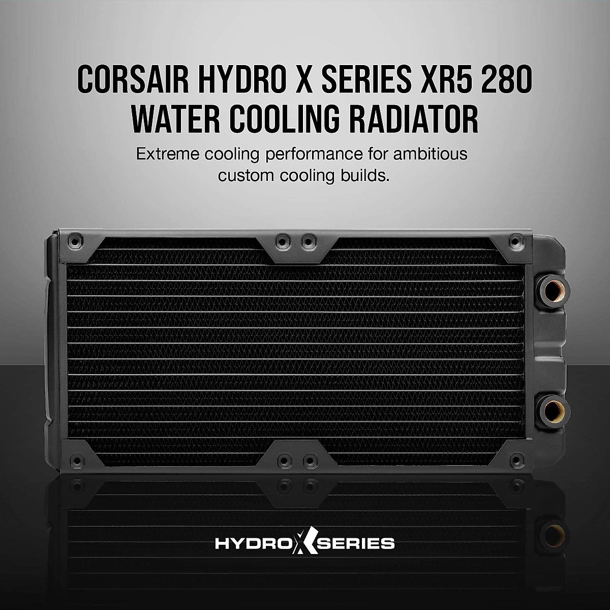CORSAIR Hydro X Series XR5 280 mm Water Cooling Radiator (Dual 140 mm Fan Mounts, Easy Installation, Premium Copper Construction, Polyurethane Coating, Integrated Fan Screw Guides) Black