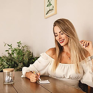 PureRejuva Personal Gratitude Jar with Note Cards, Inspiring and Motivational Self-Reflection Tool for Daily Affirmations, Beliefs, and Goals, Increase Happiness, Reduce Stress, Refocus Lifestyle