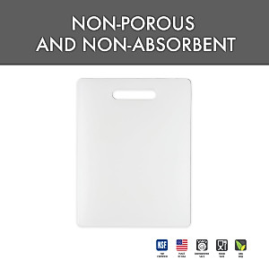 Dexas NSF Polysafe Cutting Board with Handle, 8.5 by 11 inches, White