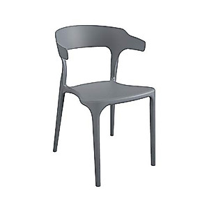 Novogratz Poolside Collection, Felix Stacking Dining Chairs, Indoor/Outdoor, 4-Pack, Charcoal
