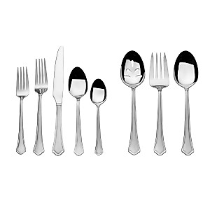 International Silver Adventure 51-Piece Stainless Steel Flatware Set with Serving Utensils and Extra Teaspoons, Service for 8