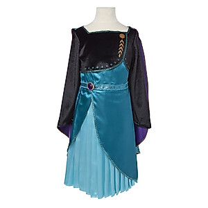 Frozen Disney 2 Queen Anna Dress - Outfit Fits Sizes 4-6X - Costume for Girls Ages 3+