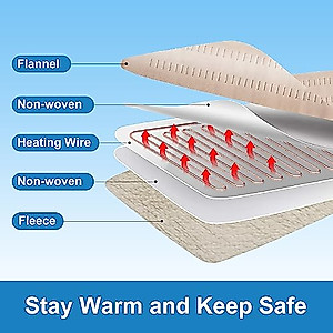 Ariliya Heating Pad for Back Pain & Cramps Relief- XL Electric Heating pad 4 Heat Settings 2h Auto-Off 12 x 24 Heated Pad, Beige-Beige