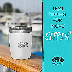 Toadfish Non-tipping 10oz Double Wall Insulated Stainless Steel Rocks Tumbler w/Easy Slide Lid - Teal