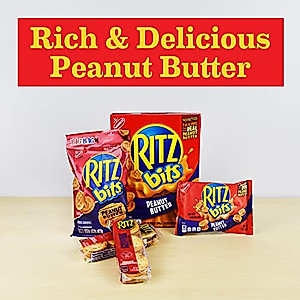RITZ Bits Peanut Butter Cracker Sandwiches, Big Bag, 3 Ounce (Pack of 12)