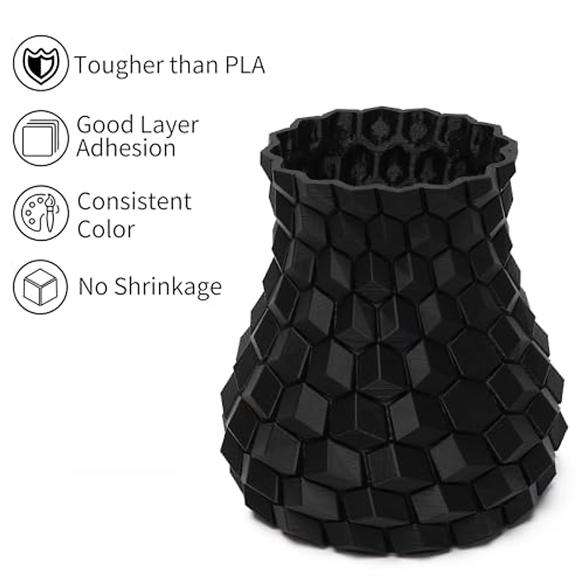 INLAND Micro Center PLA+ 3D Printing Filament 1.75mm - PLA Plus 3D Printer Filament - PLA Pro Dimensional Accuracy +/- 0.03 mm - 1kg Cardboard Spool (2.2 lbs) (1 Pack Black, 1.75mm)