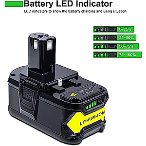 FSKE 2Pack 6.5Ah P108 Battery Replacement for Ryobi 18V Battery P108