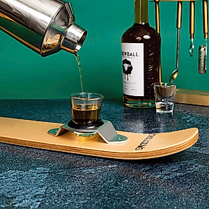 Shootski Shot Ski Kit - Make Your Own Shot Ski - (4-Pack) Aluminum Bracket - Shot Glass Mounts - Fits All Standard Shot Glasses - Instantly Upgrade Any Party, Medium