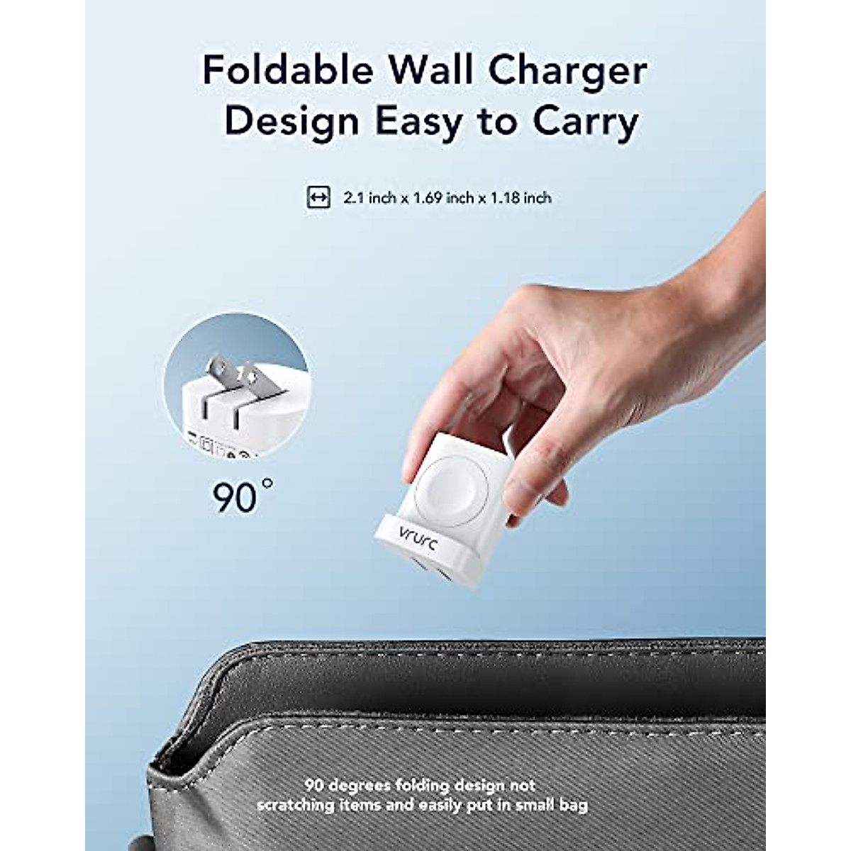 VRURC for Apple Watch Charger, PD 20W Fast Charging Block with Foldable Plug, USB C Wall Charger Power Adapter with Dual Port Compatible with iPhone, Samsung, Android,Tablets-White
