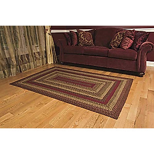 IHF Home Decor Cinnamon Braided Rug 20"x30" Rectangle Accent Floor Carpet Natural Jute Material Doormat | Wine, Natural and Brown Enhance with Woven Collection (20"x30" Rectangle, Cinnamon)