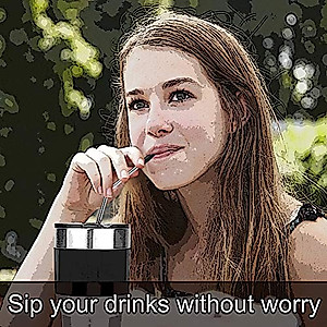 55Pcs Reusable Straws Tips, Silicone Straw Tips, Multi-color Food Grade Straws Tips Covers Only Fit for 1/4 Inch Wide(6MM Out diameter) Stainless Steel Straws by Accmor