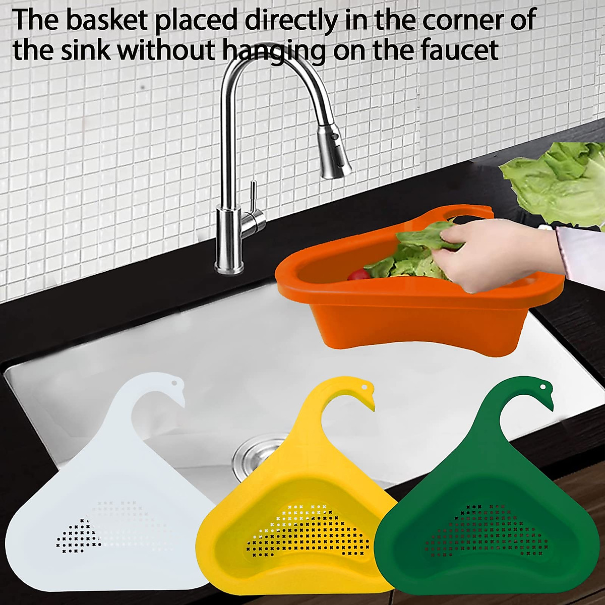 YouOKLight Kitchen Sink Drain Basket, Drain Basket for Kitchen Sink Food. Multifunctional Drainer Rack Sink strainers for Kitchen Sink Food Catcher, Kitchen Waste Drain Basket 4 PCS