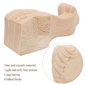 Hztyyier 4pcs Solid Wood Furniture Legs Wood Carved Sofa Couch Chair Ottoman Loveseat Table Cabinet Furniture Wood Legs Wood Unfinished Carved Feet(15x6cm)