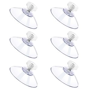 6 PCS Suction Cups for Glass, 30mm Strong Suction Cup with Metal Screw Rods and Nuts Clear Pvc Heavy Duty Suction Cup Holder Plastic Sucker Pads Without Hooks for Bathroom Wall Door Window Car Shade