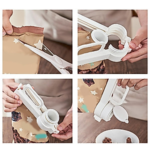 RIYUNE Food Bag Sealing Clip With Pour Spout,Seal and Pour Bag Clip,Snack Clips That Pour,Chip Bag Clips,Seal Pour Food Storage Bag Clip for Snack,Oatmeal,Coffee,Potato Chips (3PCS)