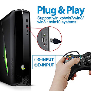 NBCP Game Controller for Xbox 360,Wired Xbox 360 Controller for PC Windows 7/8 /8.1/10/ Microsoft Xbox360/Xbox 360 Slim USB Gamepad, Joypad with Dual Vibration