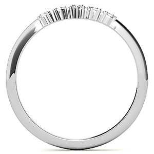 Bhumi Gems Round Curved Moissanite Wedding Band, Engagement Bridal Ring, Half-Eternity Stackable Matching Dainty Comfort Fit Handmade Jewelry Anniversary Band