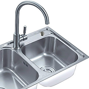 2 Pcs Sink Tap Faucet Hole Cover Kitchen Sink Plug Brushed Stainless Steel Hole Cover for Dia 1.22 to 1.57 Inch (Short)