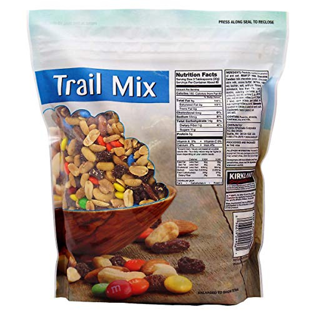 Kirkland Signature, Trail Mix, Peanuts, Raisins, Almonds and More KUuPw 4 Pound (Pack of 2)