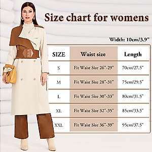 WHIPPY Women Wide Elastic Belts for Dress Snap-Button Stretch Corset Belt Ladies Stretchy Waistband Black Silver Buckle S