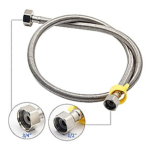 Stainless Steel Automatic Livestock Waterer Dog Waterer Bowl Upgraded Bottom Drain Hole With Water Hose (3/4'') and Float Valve and Two Expansion Screws, for Cattle Horse Goat Sheep Animals Pet