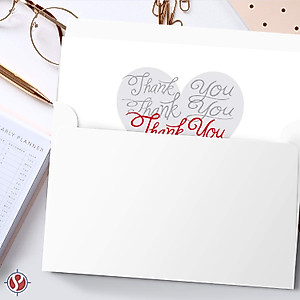 Thank You Greeting Cards & Envelopes, Beautiful & Romantic Love Hearts Greetings for Husband, Wife, Boyfriend or Girlfriend | 80lb Cover – Pre-scored | 5" x 7" (A7 Size) | 25 Cards & 25 Envelopes