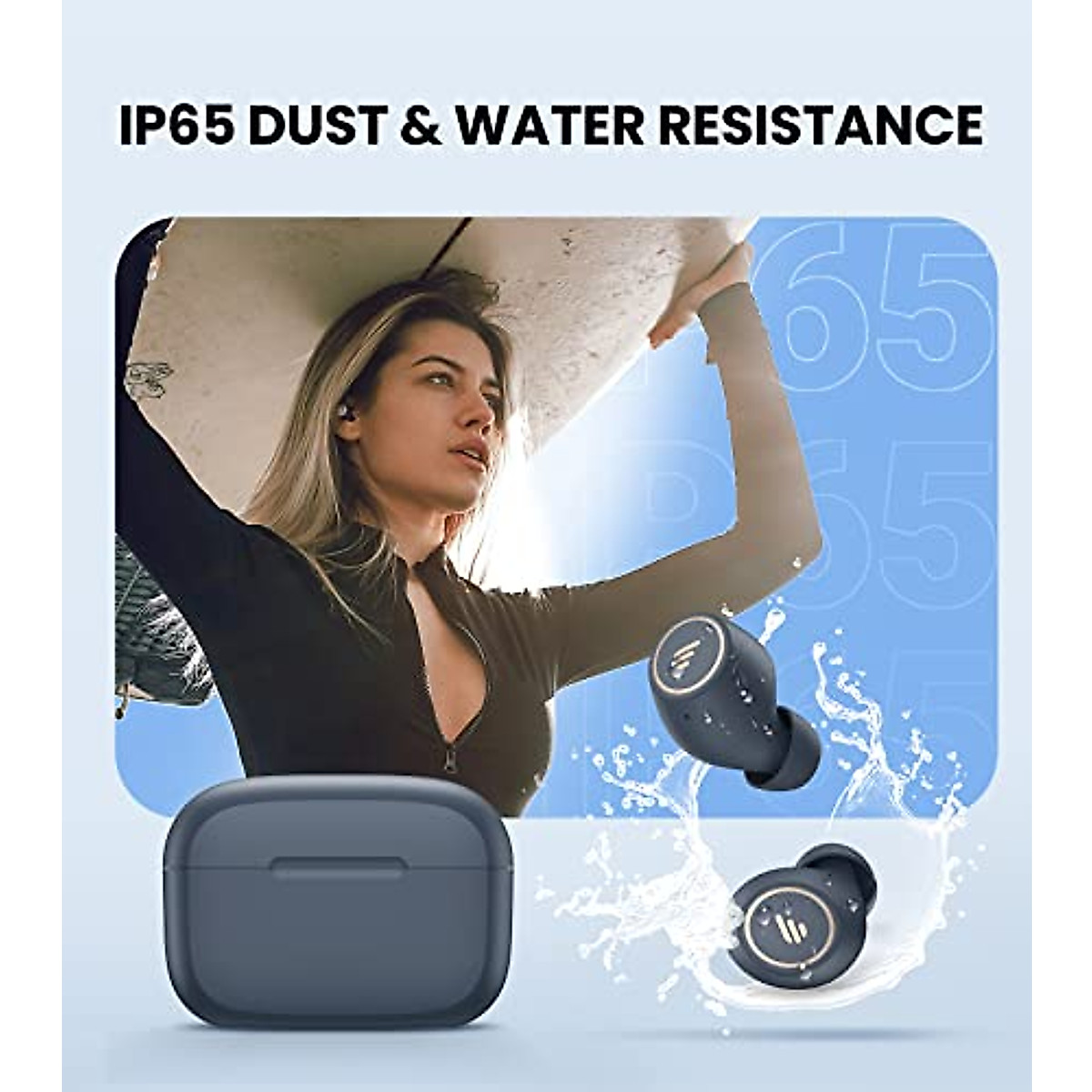 Edifier TWS1 PRO True Wireless Earbuds - Bluetooth V5.2 - Qualcomm® AptX-Adaptive - 42H Playtime - CVC™ 8.0 Call Noise Cancelling - IP65 Waterproof - Touch Control - Built-in Dual Microphones - Grey