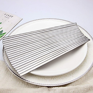 8 Pieces Stainless Steel Korean Spoons + 10 Pairs Stainless Steel Chopsticks