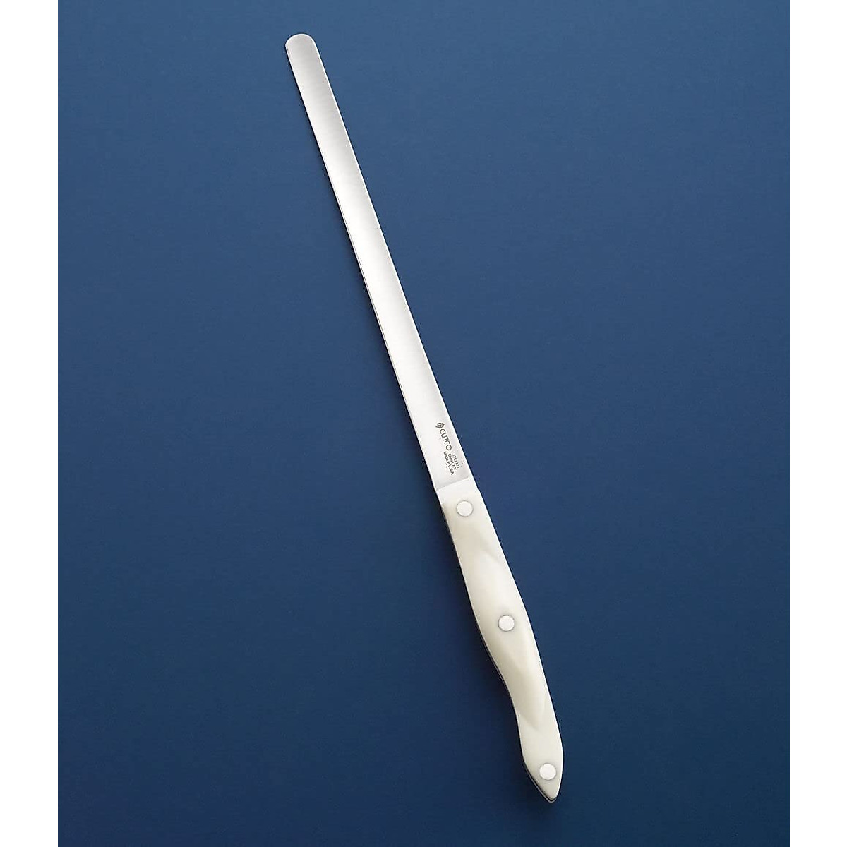 Cutco 1762 Salmon Knife with 5.5" WHITE (Pearl) Handle and 9.9" Straight Edge