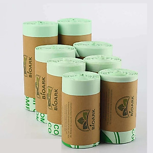 150 Pieces Compostable Trash Bags Biodegradable Kitchen Food Waste Bag, Corn Starch Garbage Bags,Life and Office Scraps Bag Fresh Air Biodegradable Compost Bags