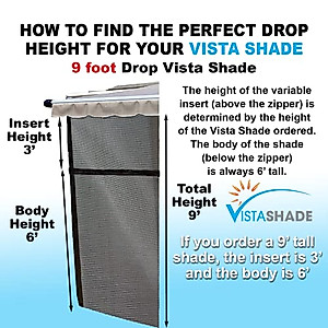ShadePro - Vista Shade - RV Awning Shade Screen - Zipper Sun Screen Installs in Seconds - Solar Mesh Blocks 87% of Sunlight - The Original Camper Sunscreen Shade for Awnings - 19' x 9' - Grey