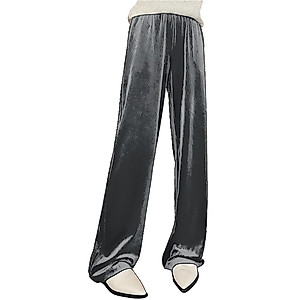 ARJOSA Women's Yoga Pants Wide Leg High Waisted Palazzo Lounge Pants Joggers Sweatpants (XX-Large, Grey)
