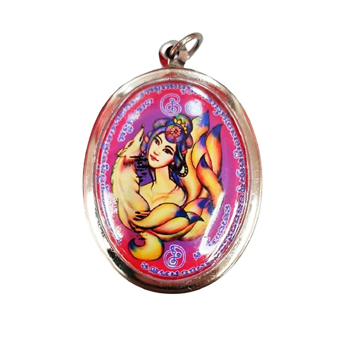 Miracle Amulet Magic Thai Inn koo Couple 9 Tails Fox Lady Spells Charm Talisman Occult Sorcery Love Lover Couple Money Forture Business Luck Blessing by Arjarn Ton