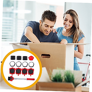 1 Set Moving Artifact Heavy Furniture Mover Furniture Mover Slider Furniture Lifting Tool Heavy Furniture Moving Pulley Turnicate Kit Door Knob Cushion Rubber Household Lifting Rod