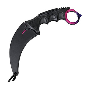 Defender-Xtreme Pink/Blue Blade Hunting Survival Fixed Blade Knife 3cr13 Stainless Steel