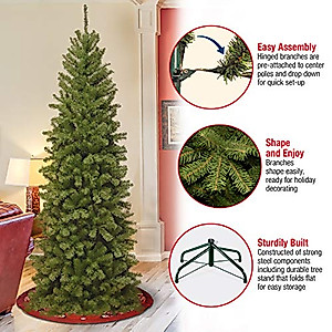 National Tree Company Artificial Slim Christmas Tree, Green, North Valley Spruce, Includes Stand, 6 Feet