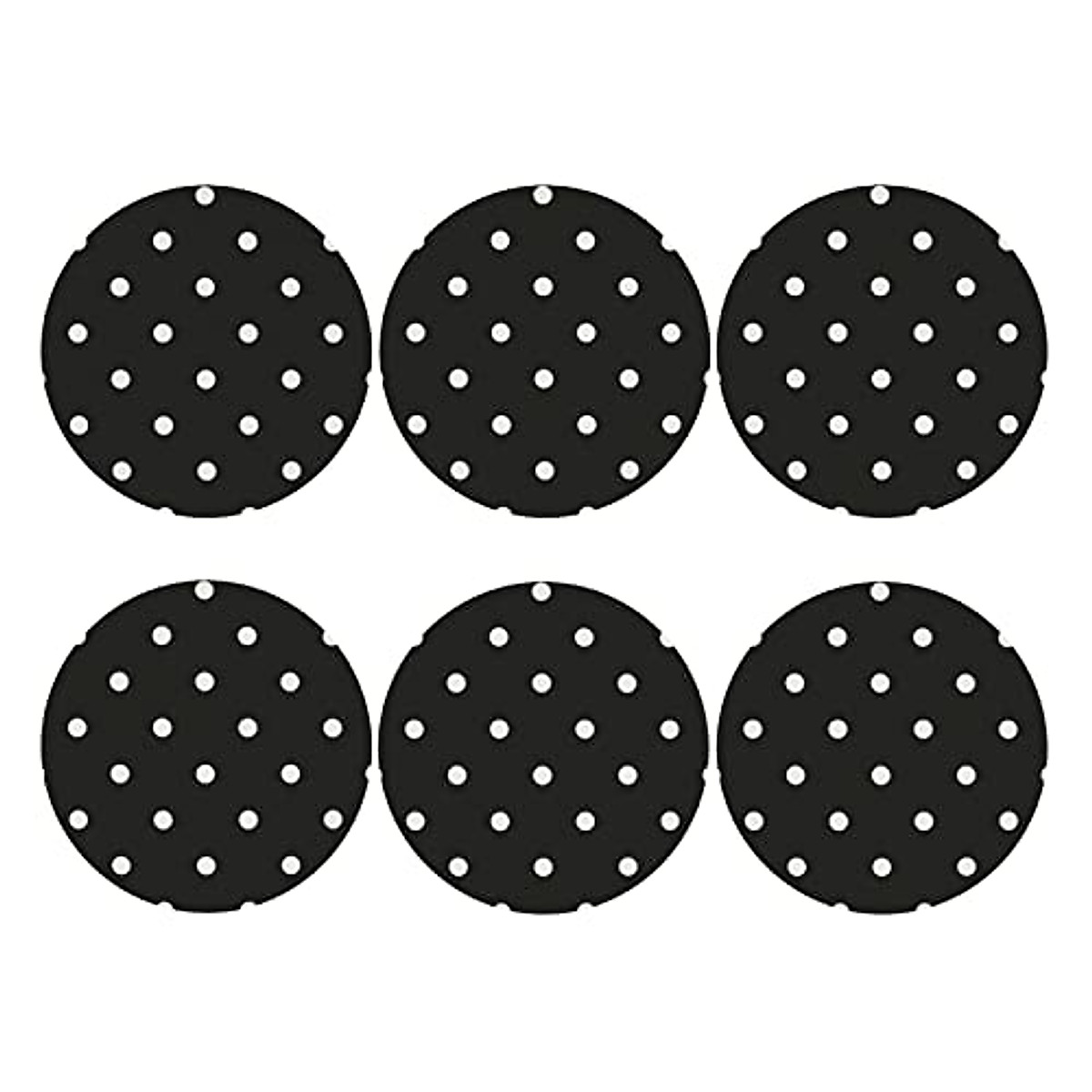 Black and White Polka Dot Print Pattern Leather Drinks Coasters Set of 6, Housewarming Gift, Suitable for Kinds of Cups