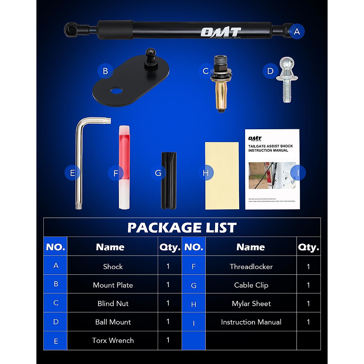 Orion Motor Tech Compatible with 09-22 Ram 1500 2500 3500 Pickup Tailgate Assist, Truck Tailgate Assist Compatible with 2009 2010 2011 2012 2013 2014 2015 2016 2017 2018 2019 2020 2021 2022 Dodge Ram