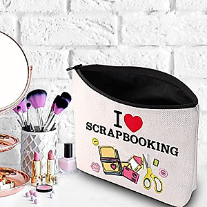 WZMPA Scrapbook Lover Cosmetic Makeup Bag Scrapbook Fan Gift I Love Scrapbooking Zipper Pouch Bag For Women Girls (Scrapbooking)