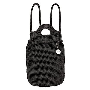 The Sak Small Dylan Backpack in Crochet, Adjustable Backstrap, Black