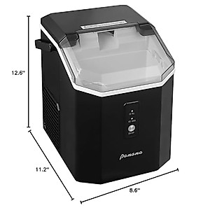Panana Smart Ice Cube Maker,Automatic Square Ice Cubes Nugget Ice Maker Make Soft Chewable Ice 34 Pounds /24 Hours,50 Pcs ice in 7 Mins Self-Cleaning Portable Compact Ice Makers with Ice Scoop Basket