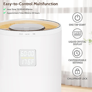 Keenray Towel Warmer for Bathroom, Luxury Towel Warmer Bucket with Timer, LED Display for Time and Temperature, Delay Time Up to 24 Hours, Child Lock, Hot Towel Heater, Gifts for Mom,Dad,Him,Her