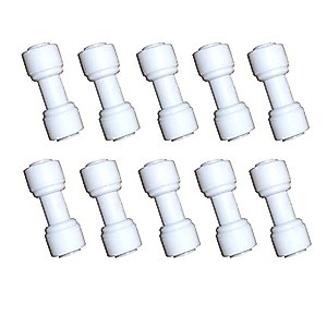 YZM 1/4 inch O.D. Tube Straight Union Quick Connect fittings RO Water Filters set of 10.