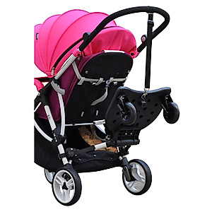 Englacha 2-in-1 Cozy X Rider, Black - Child Rider Stroller Attachment with Saddle Seat and Standing Platform - Universal Fit for Most Prams - Quick and Easy to Use - Designed for Safety