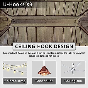 UBGO Hardtop Gazebo12X18FT,Wooden Coated Aluminum Frame Canopy with Curtains and Netting,Outdoor Permanent Metal Pavilion with Galvanized Steel Double Roof (Wood-Looking),for Patio, Deck and Lawn