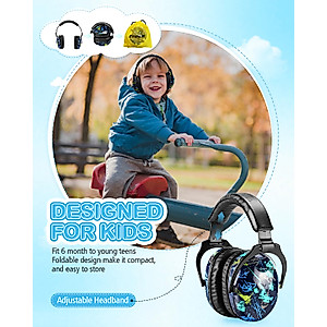ZOHAN Kids Ear Protection 2 Pack, Hearing Protection Safety Ear Muffs for Children Have Sensory Issues, Adjustable Noise Reduction Earmuffs for Concerts, Fireworks, Air Shows(Rap&Unicorn)