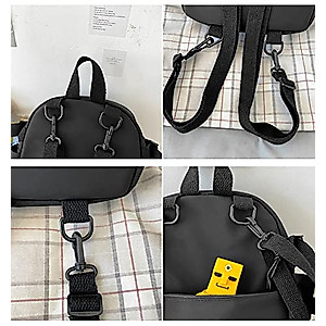 Yevin Anti Theft Backpack Crossbody Bags Travel Purse Convertible Backpack Ladies Nylon Waterproof Backpack for Women and Girl（Black）