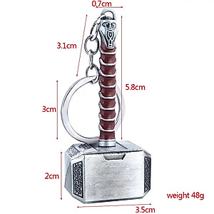 Bottle Opener Thor Bottle Opener Shape Beer Opener Funny Thor of Hammer Mjolnir Keychain Opener Thor Hammer Lovers Gift Party Pub Bar Gifts Wine Corkscrew Beverage Wrench  (Silver)